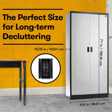 Fedmax Metal Garage Storage Cabinet - 71-inch Tall Large Steel Utility