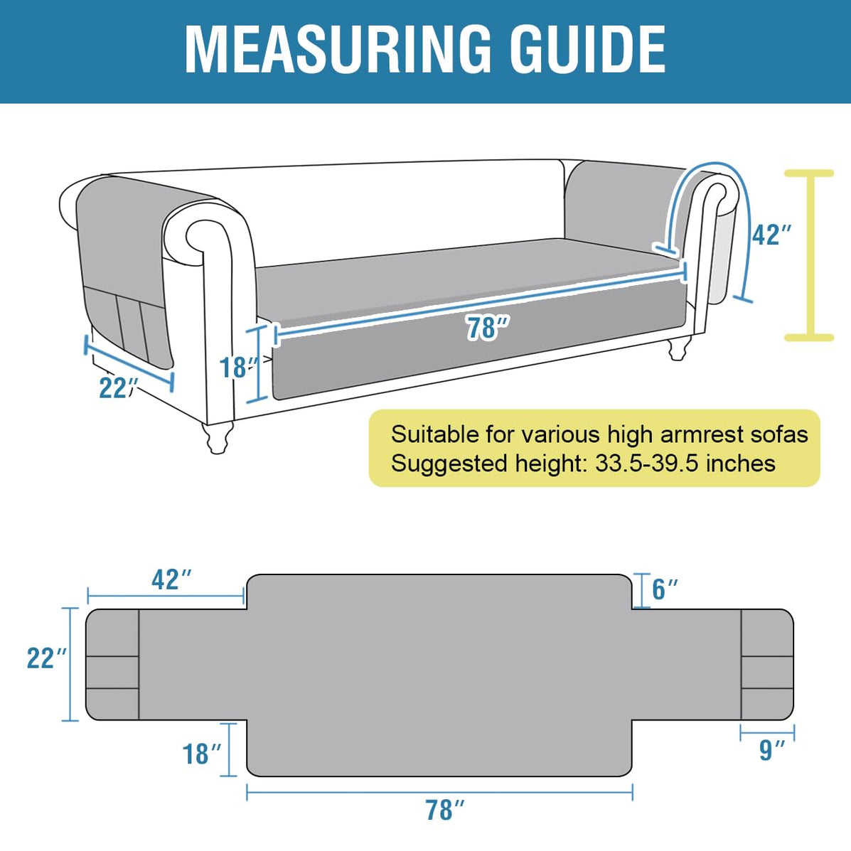 H.VERSAILTEX 100% Waterproof Traditional Chesterfield Sofa Covers Wash