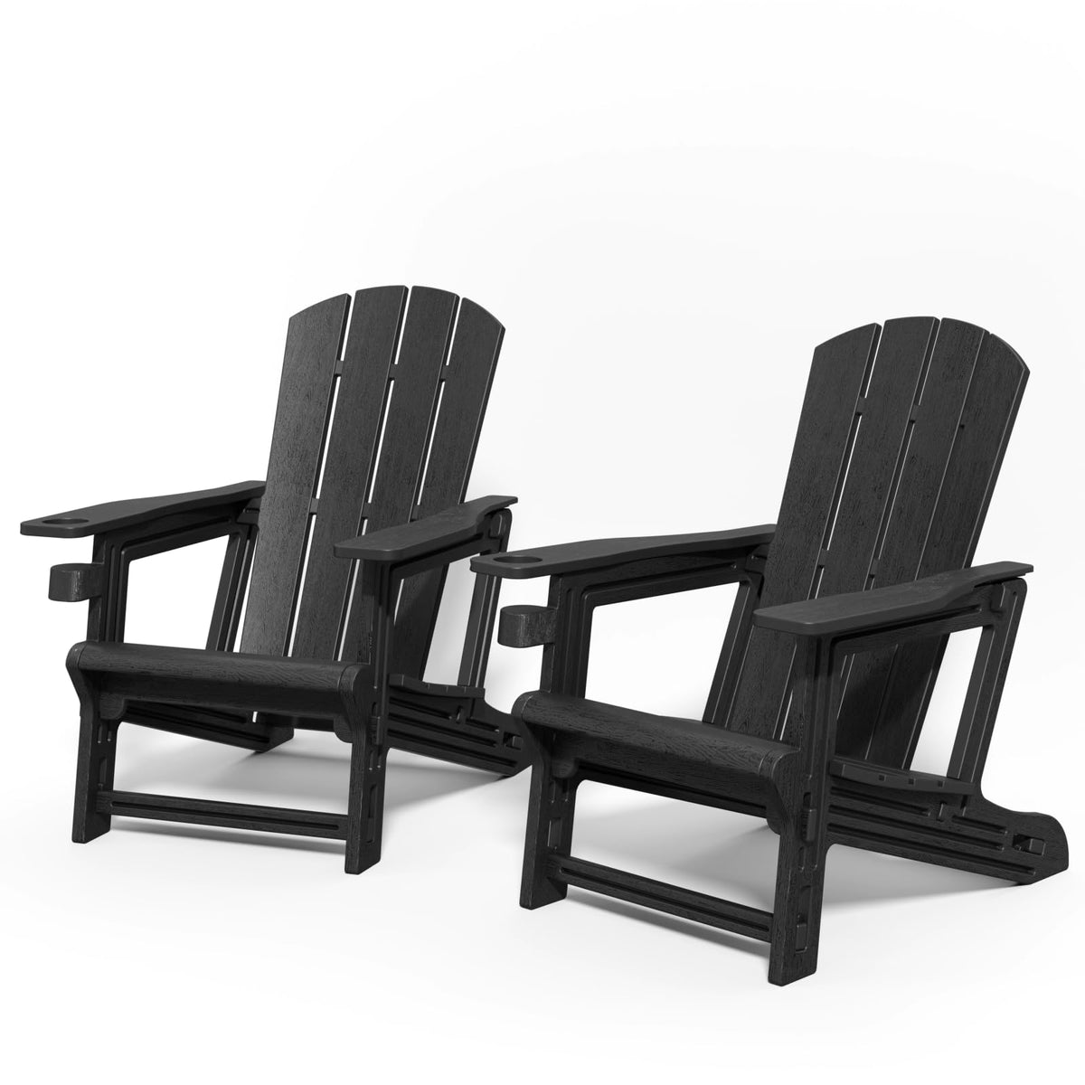 FONTOI Adirondack Chairs Set of 2, Plastic Patio Chair with Cup Holder