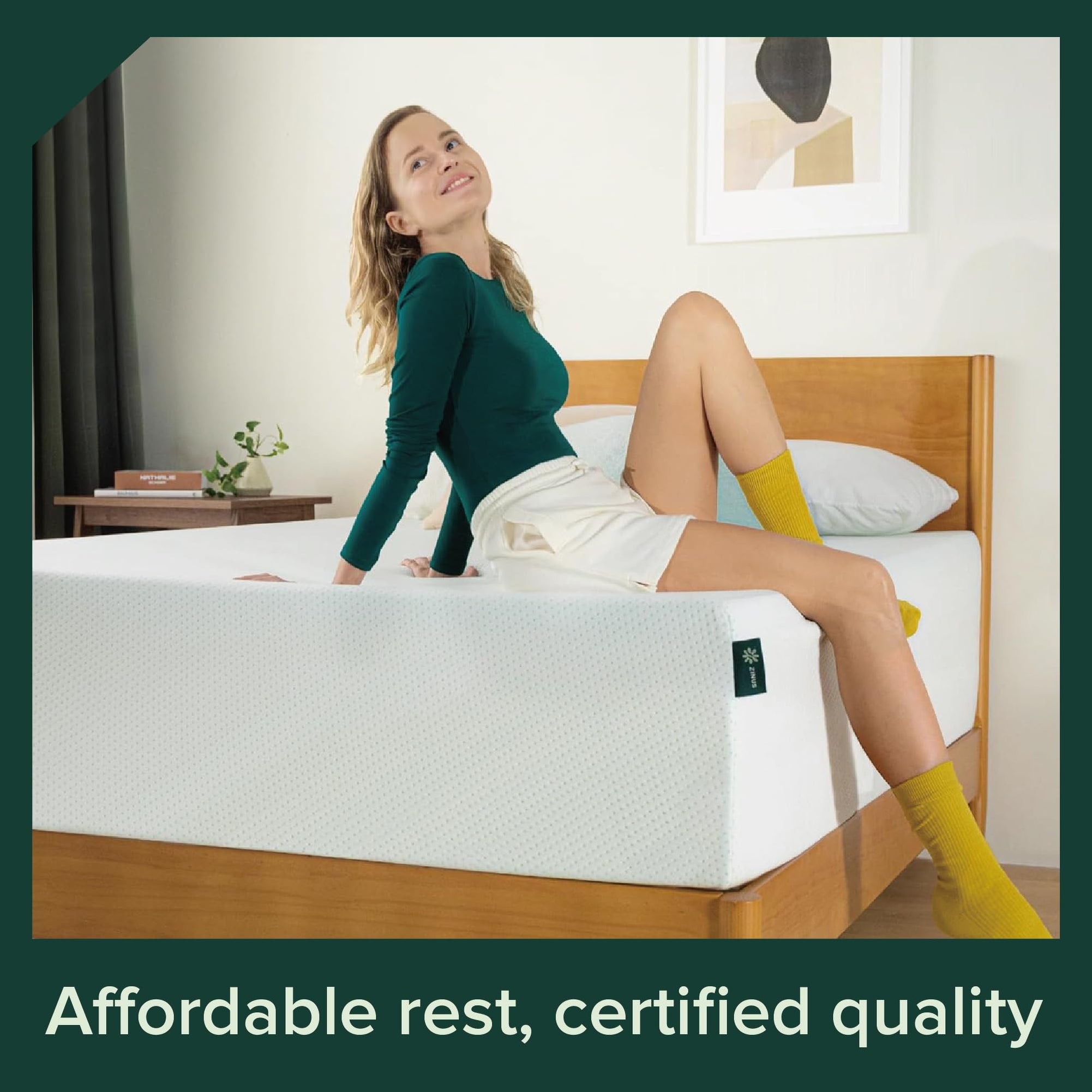 ZINUS 10 Inch Green Tea Memory Foam Mattress [New Version], King, Fibe