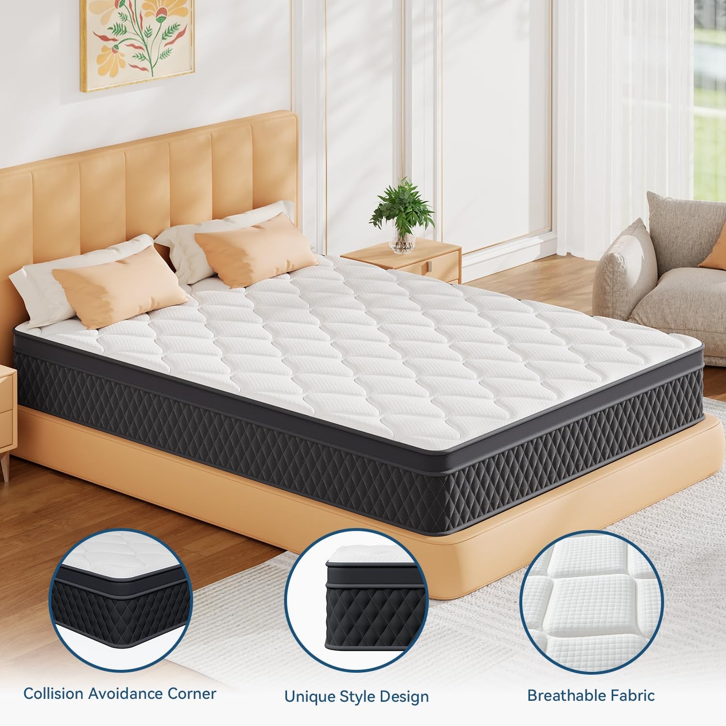 ELEMUSE 10 Inch Full Mattress in a Box, Memory Foam Hybrid Mattress wi