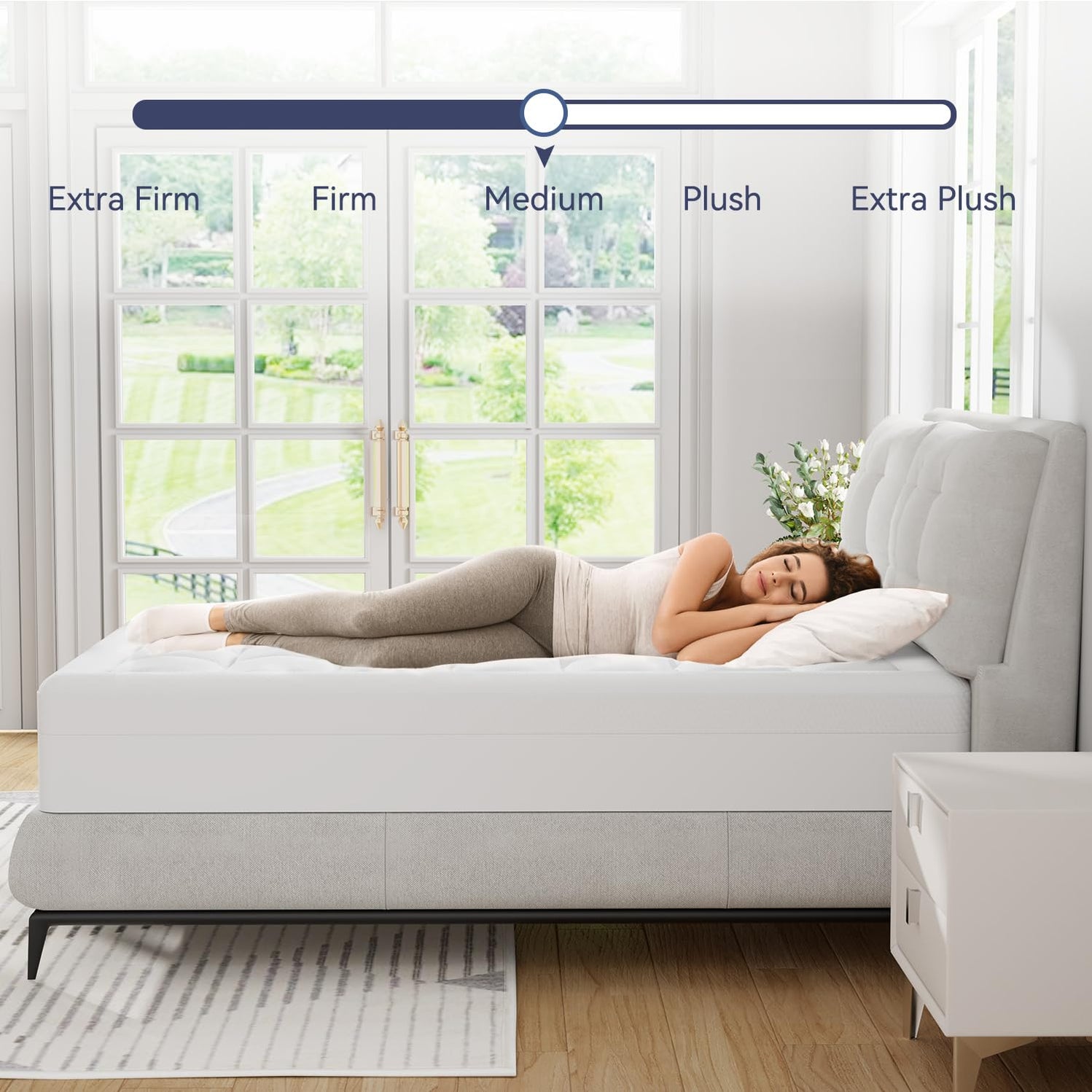 ELEMUSE Dual Layer 3 Inch Memory Foam Mattress Topper Full, 2 Inch Coo