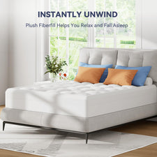 ELEMUSE Dual Layer 3 Inch Memory Foam Mattress Topper Full, 2 Inch Coo