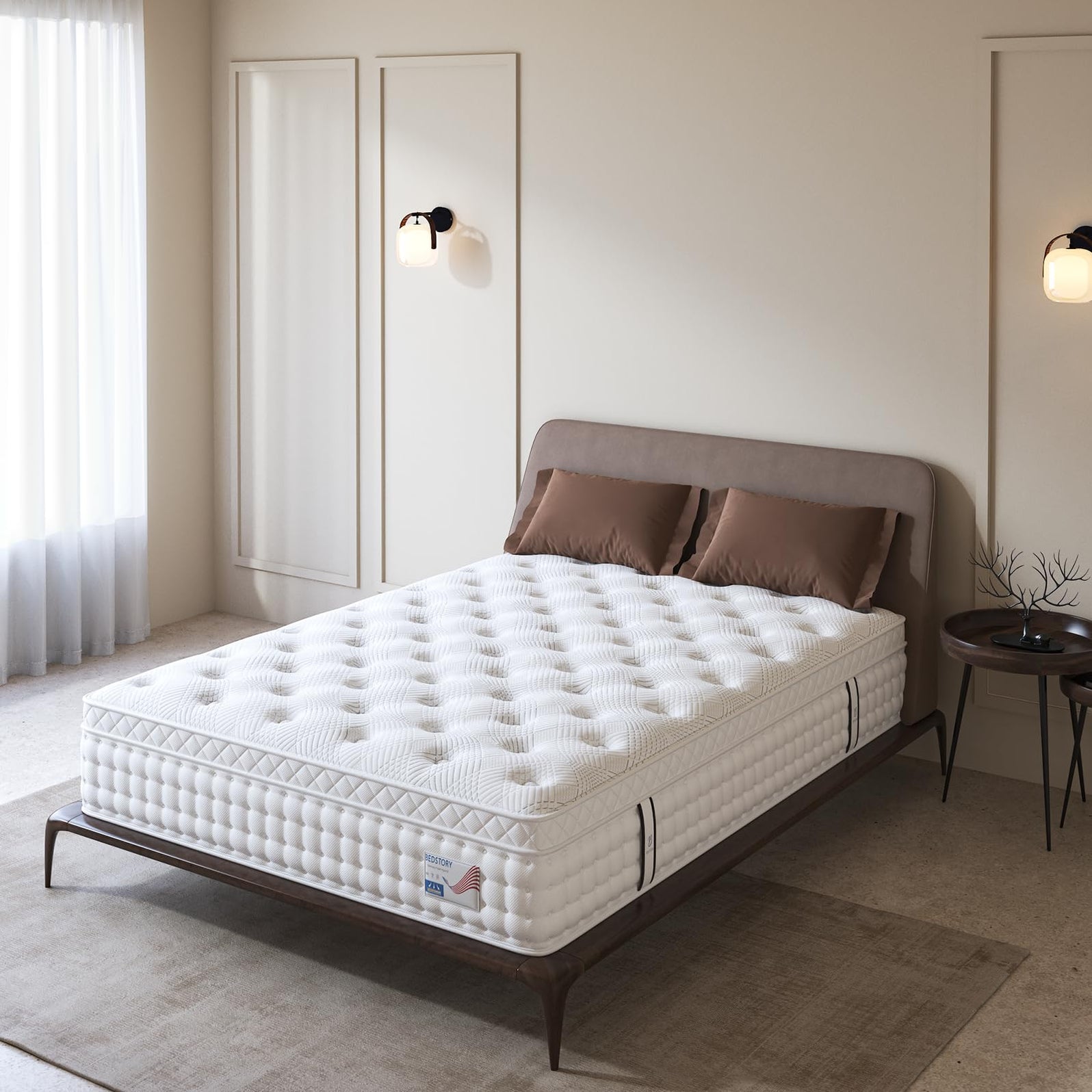 BedStory King Mattress, 14 Inch Deep Sleep Mattress Extra Lumbar & Sho