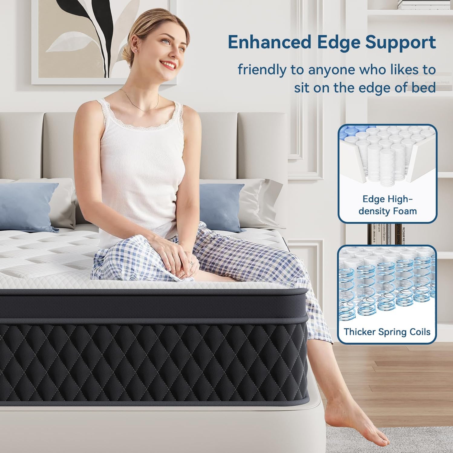 ELEMUSE 10 Inch Full Mattress in a Box, Memory Foam Hybrid Mattress wi