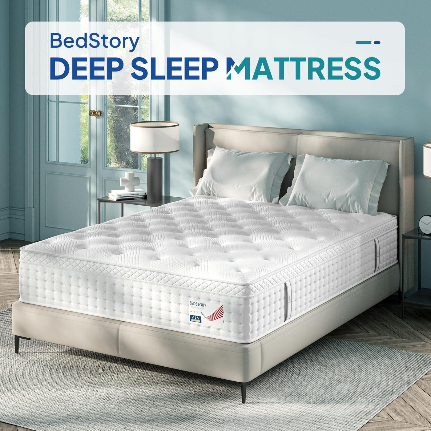 BedStory King Mattress, 14 Inch Deep Sleep Mattress Extra Lumbar & Sho
