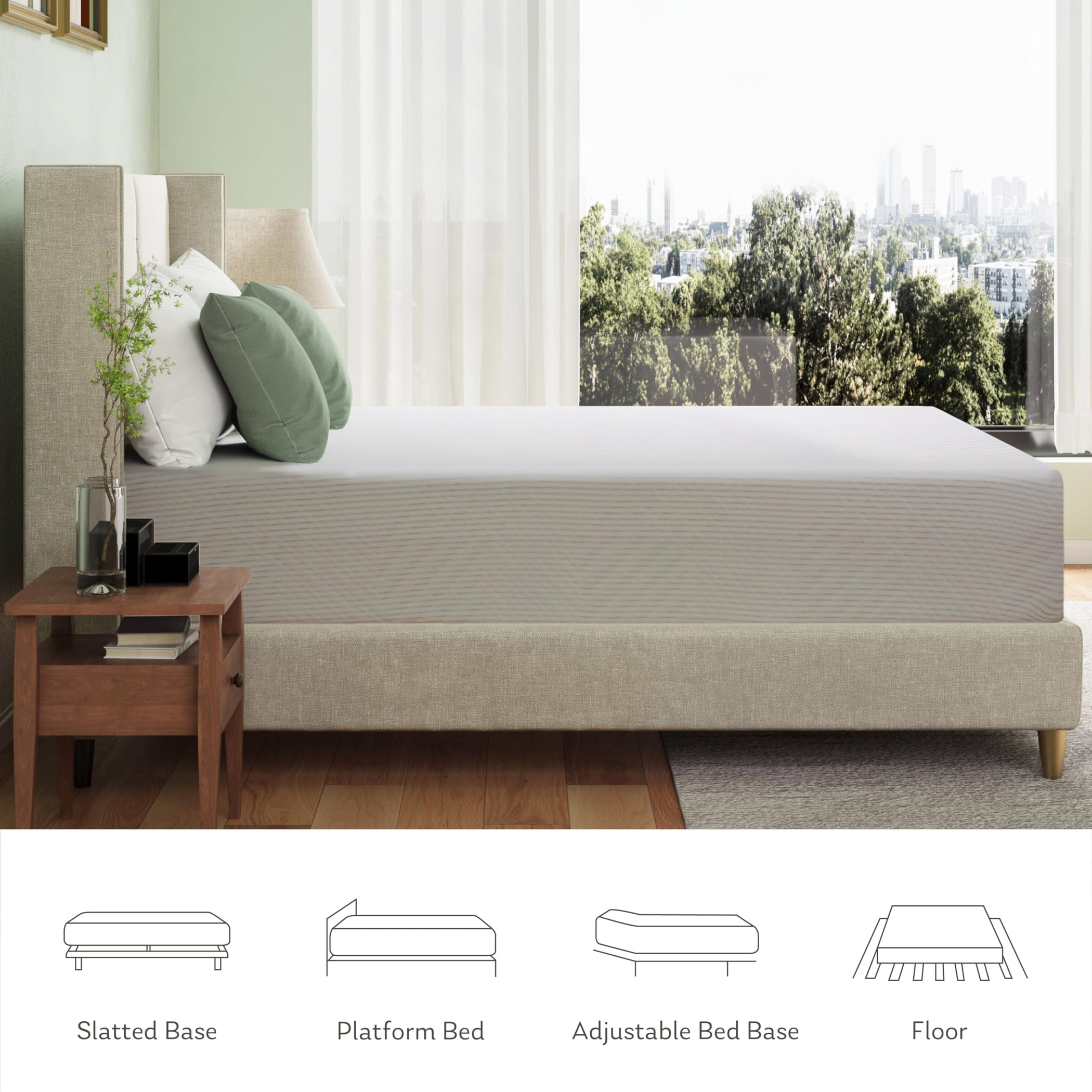 Queen Mattress in a Box, 10 inch Mattresses for Platform Bed Double Si