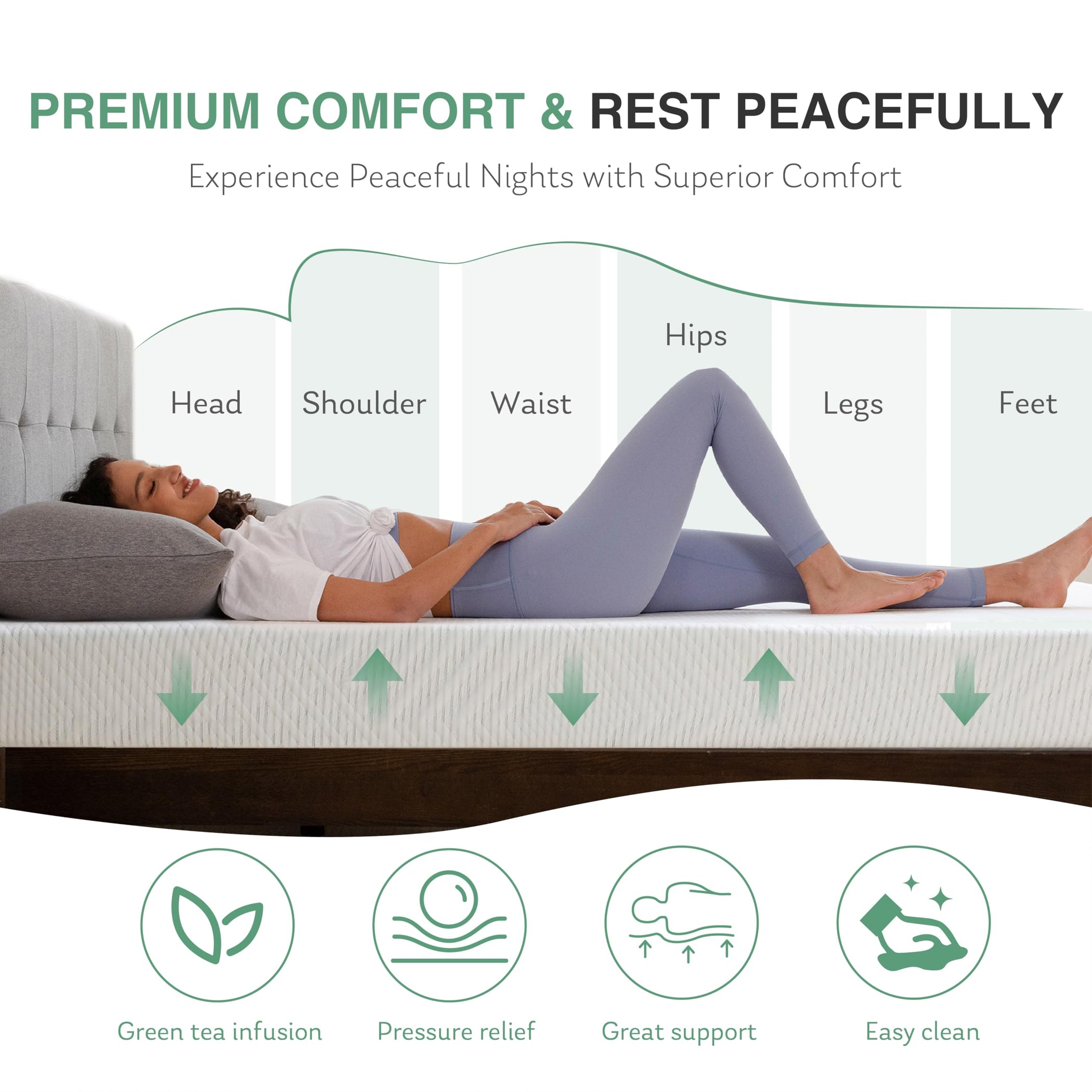 Queen Mattress in a Box, 10 inch Mattresses for Platform Bed Double Si