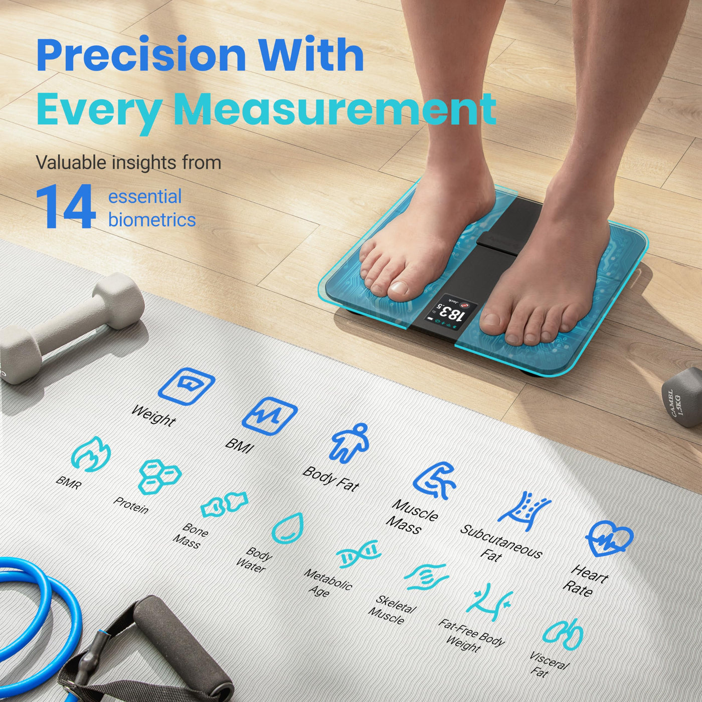 Etekcity Smart Scale for Body Weight Fat, FSA HSA Eligible, Digital Ba