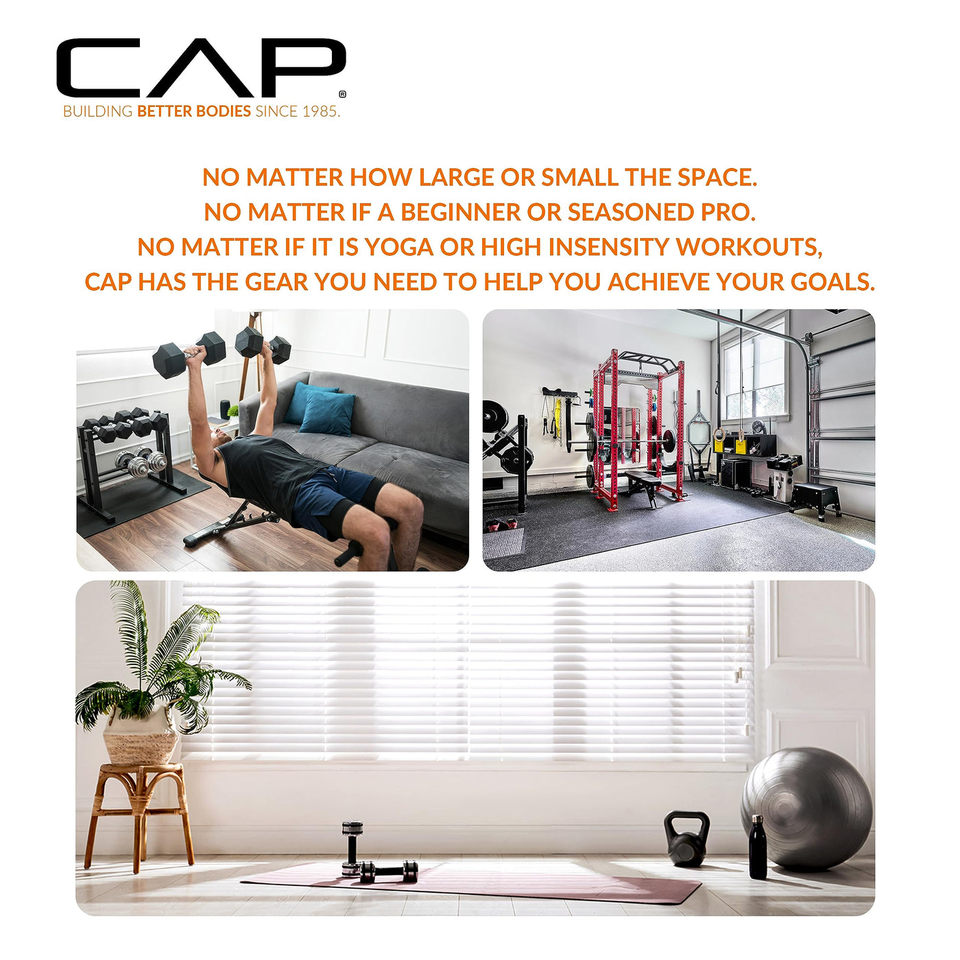 CAP Barbell 150 LB Coated Hex Dumbbell Weight Set with Vertical Rack,