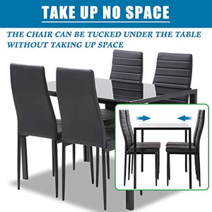 FDW Dining Table Set Glass Dining Room Table Set for Small Spaces Kitc