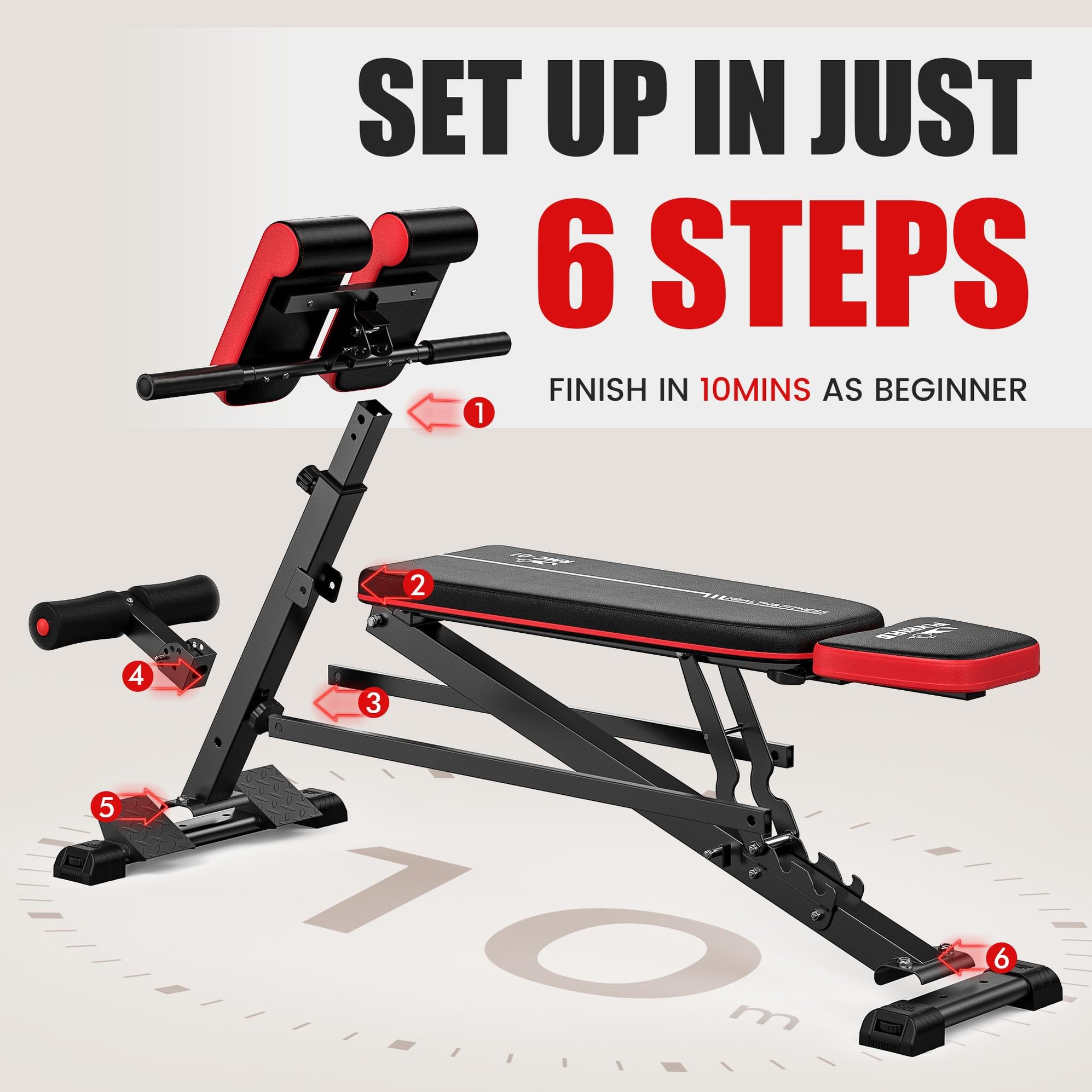 FLYBIRD 3 in 1 Workout Bench, Roman Chair, Weight Bench and Sit Up Ben