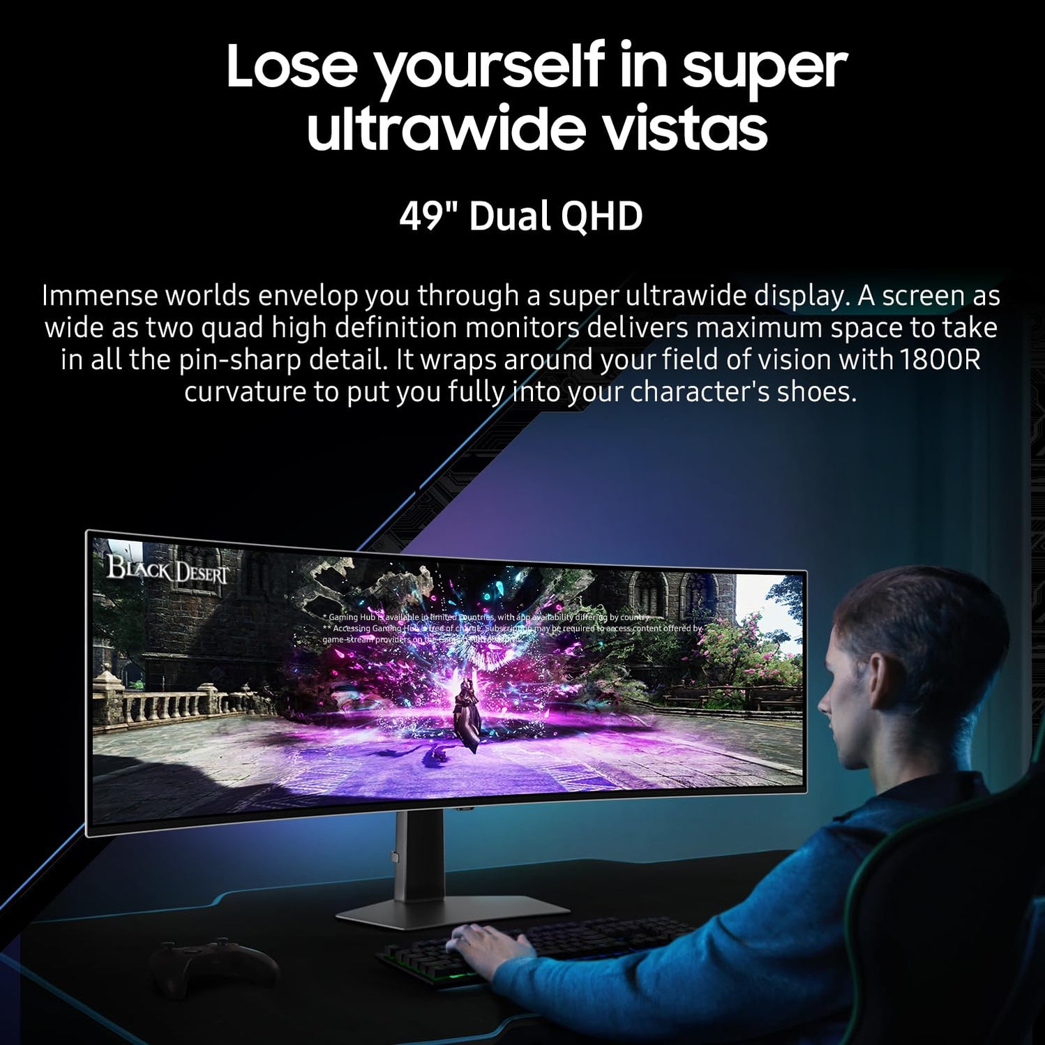 SAMSUNG 49" Odyssey G93SC Series OLED Curved Gaming Monitor, 240Hz, 0.