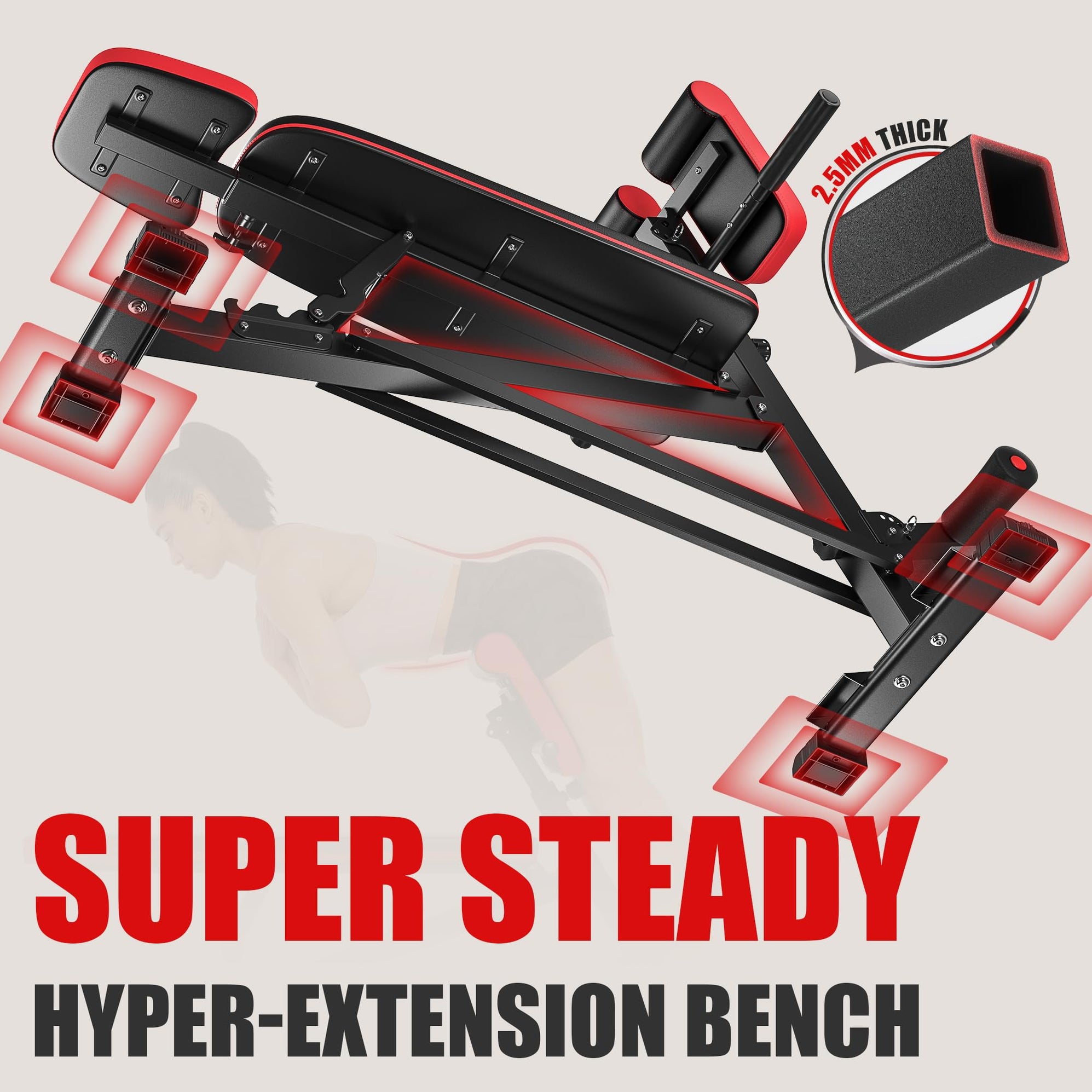 FLYBIRD 3 in 1 Workout Bench, Roman Chair, Weight Bench and Sit Up Ben